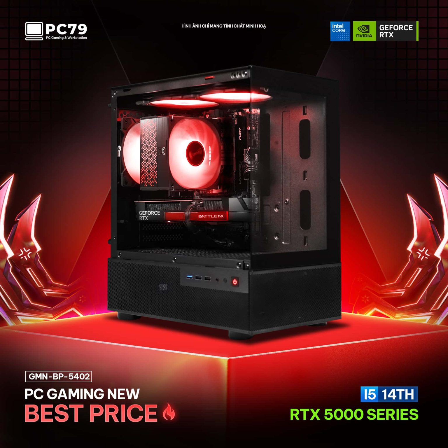 PC Gaming i5 14400F RTX 5060 Ti – GMN-BP-5402, RAM 16GB, SSD NVMe