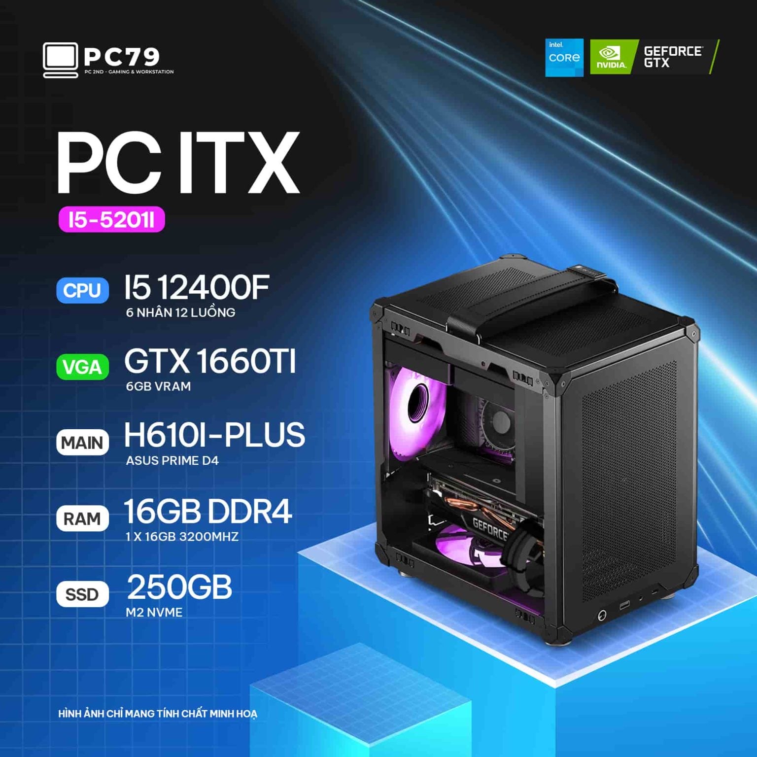 Mini PC ITX Jonsbo C6 i5-5201i | i5-12400F/ GTX 1660S/ RAM 16G - PC79 Store