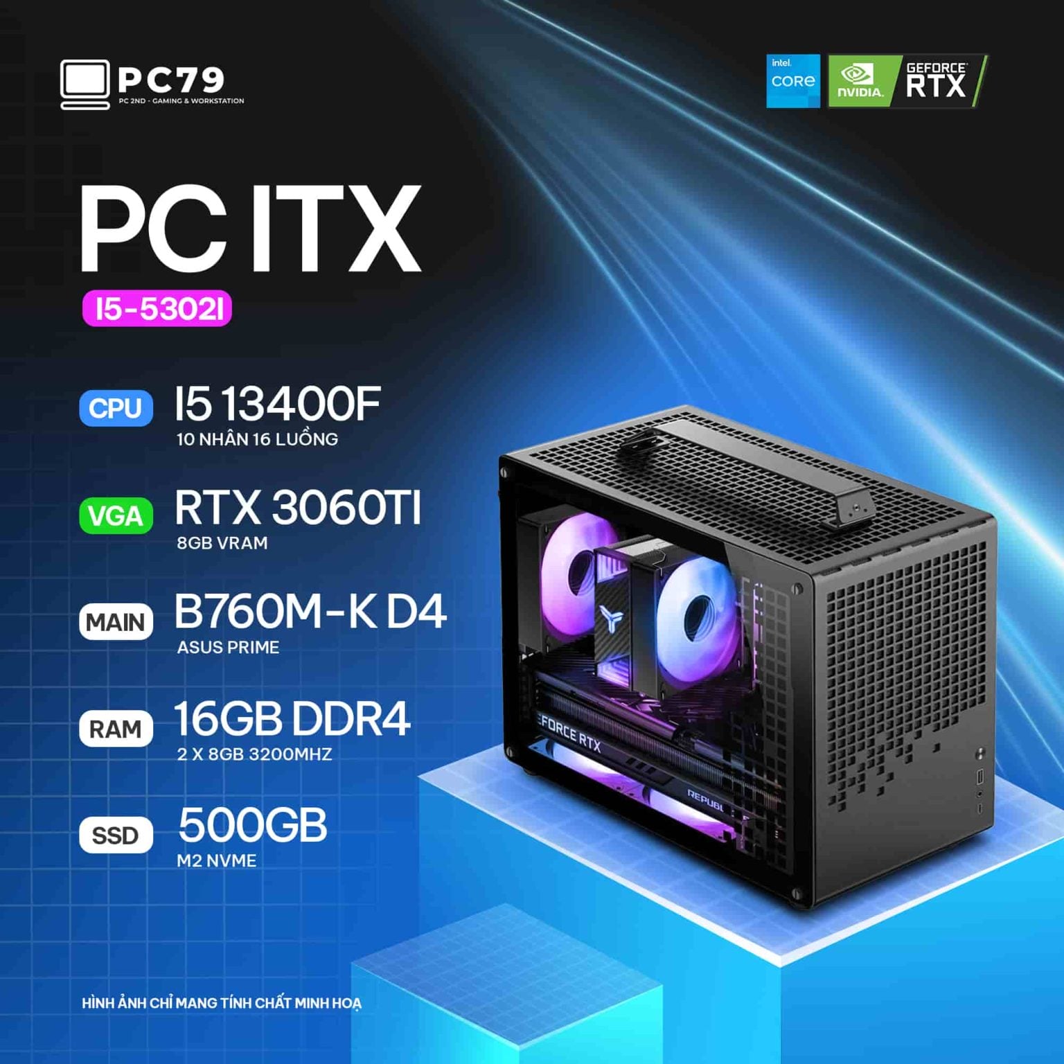 Mini PC ITX Jonsbo Z20 i5-5302i | i5-13400F/ RTX 3060Ti/ RAM 16G - PC79 ...