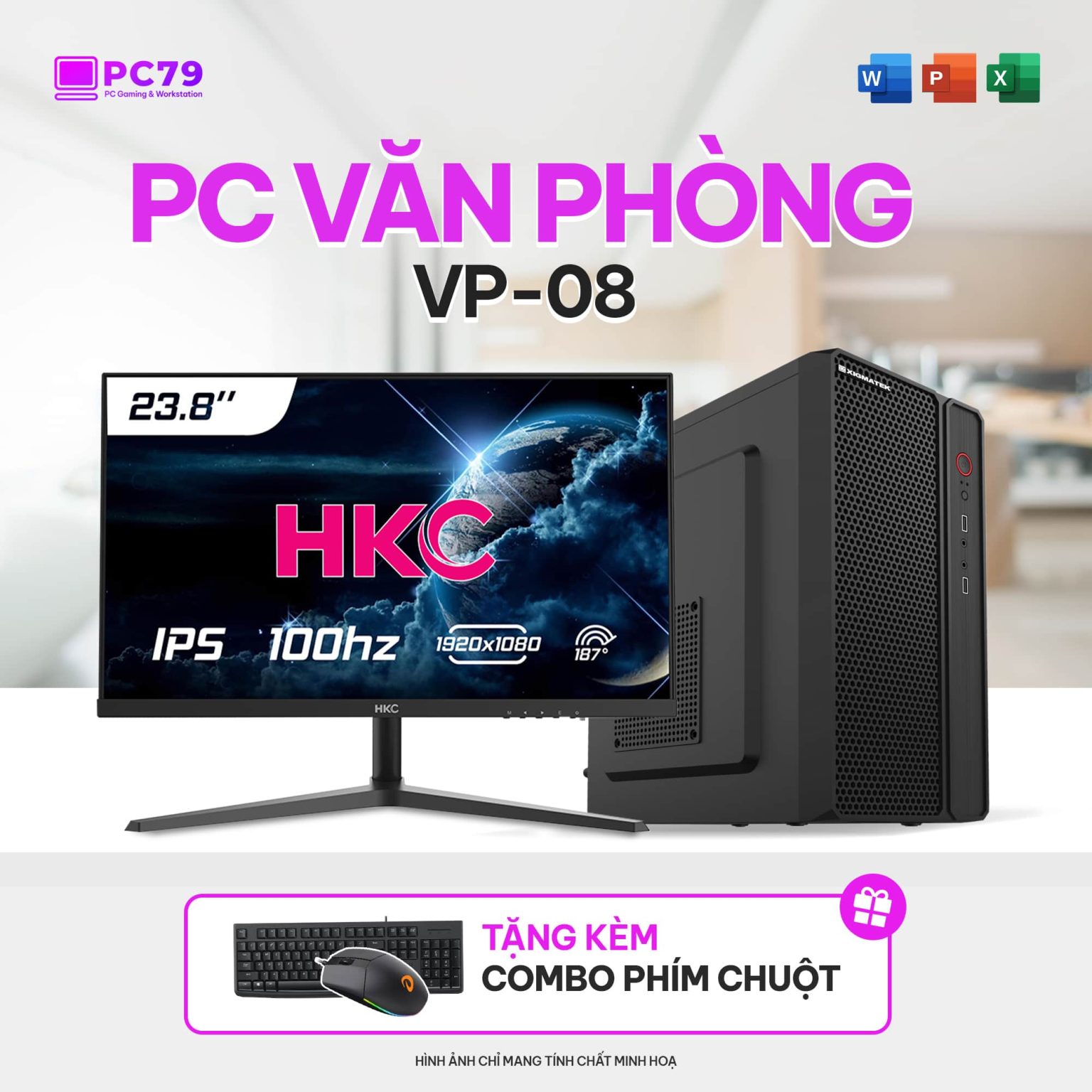 Bộ PC Văn Phòng PC79-VP08 + Màn Hình 24″ Full HD | Intel Core i3 13400 ...